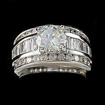 Bianca: 5.2ct Stacked Russian Ice Diamond CZ Wedding Ring Set 925 SS ...