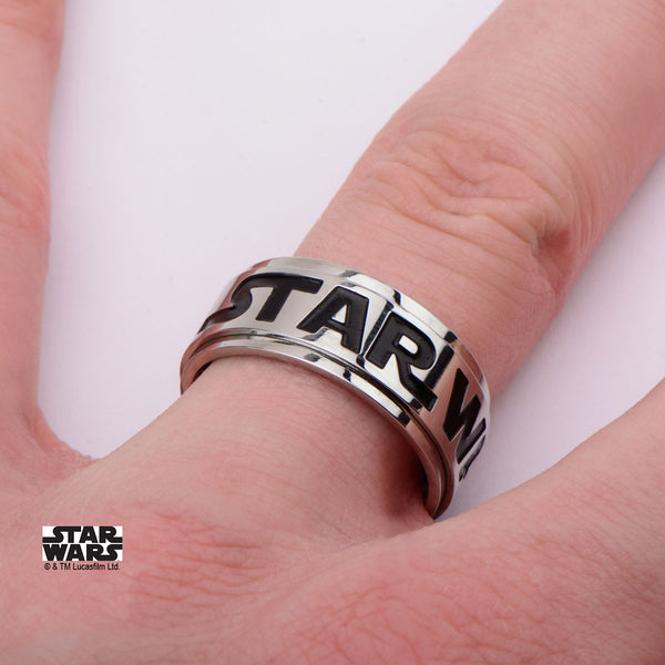 Star Wars: Star Wars Logo Spinner Ring 316 Stainless Steel - Trustmark ...