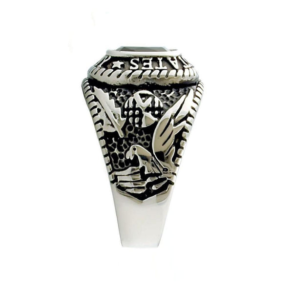 Hood: Womens US Army 316L Stainless Steel Ring Military Veterans Gift ...