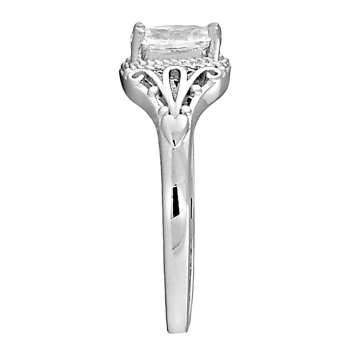 Clarissa: 1.0ct Oval-cut Russian Ice CZ Silver Engagement Promise Ring - Trustmark Jewelers